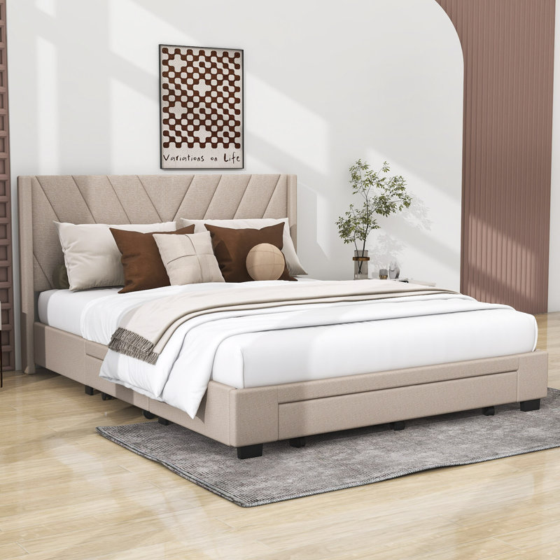 Double bed with headboard and mattress store